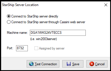 Error when launching the StarShip client - "The attempt to connect to ...