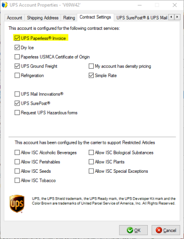 How to enable UPS Paperless Invoice. (Desktop Client)