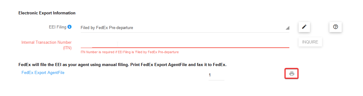 How to have FedEx file for EEI when shipping internationally